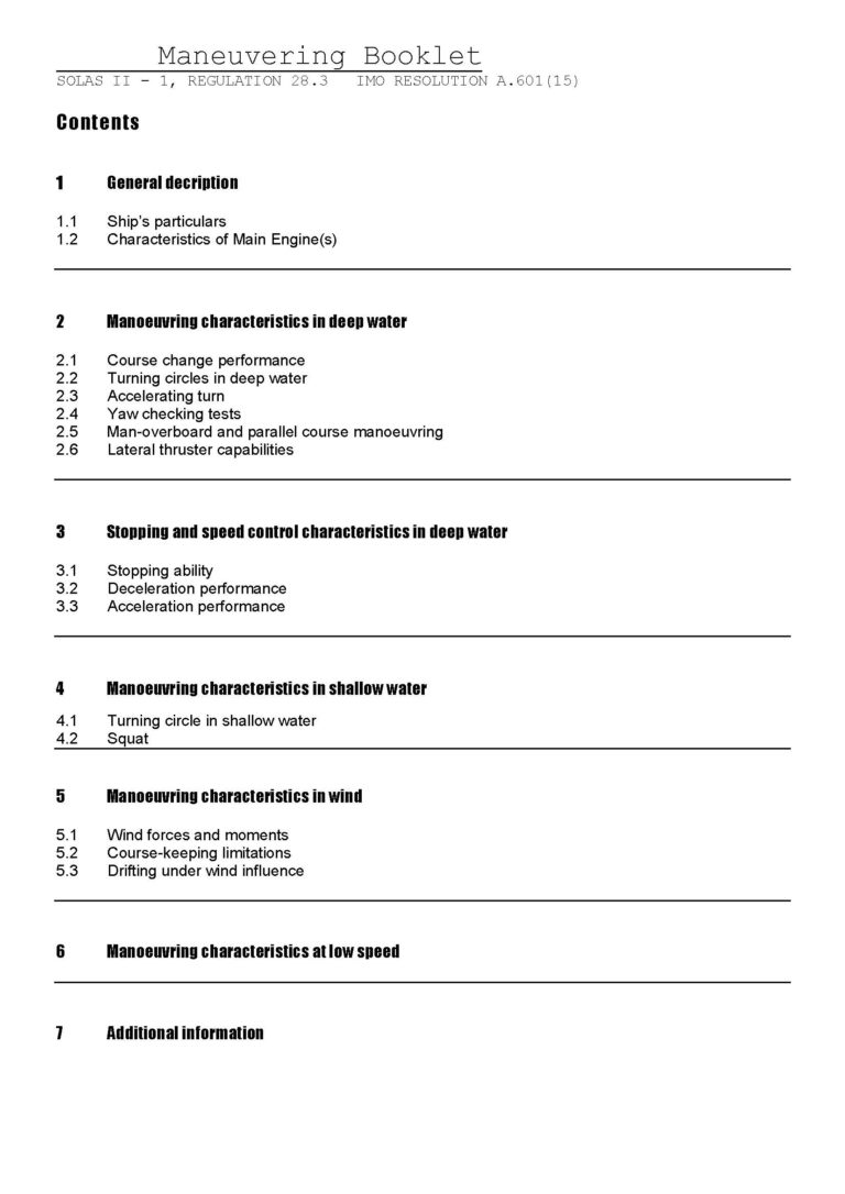 Manoeuvring Booklet | Knowledge Of Sea