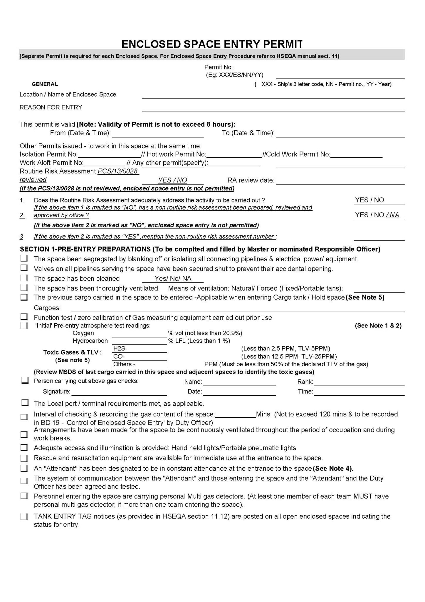 Enclosed Space Entry | Knowledge Of Sea