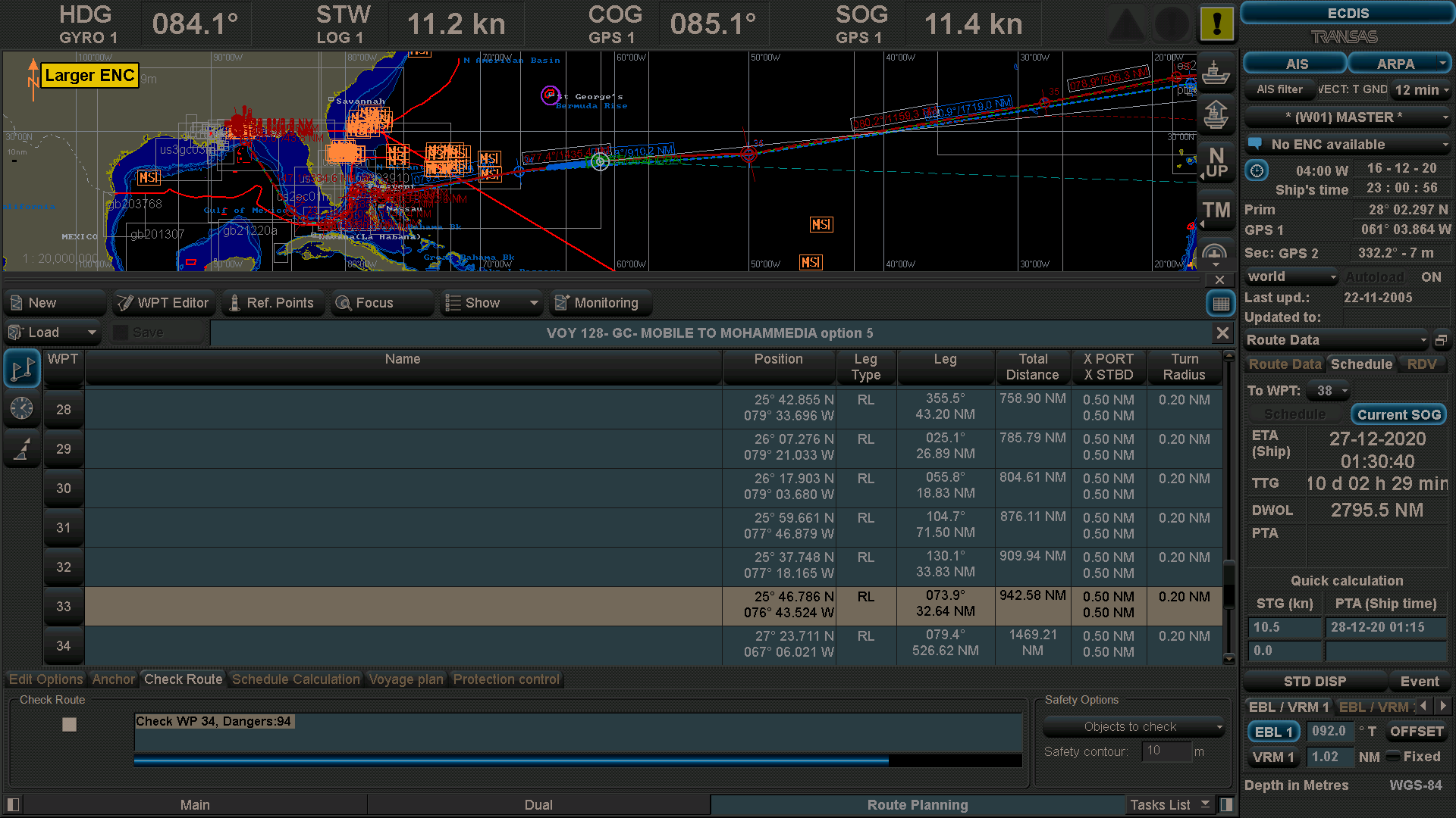 ECDIS Route Check | Knowledge Of Sea