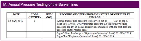 Oil Record Book Part I | Knowledge Of Sea