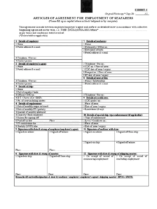 Article of Agreement | Knowledge Of Sea