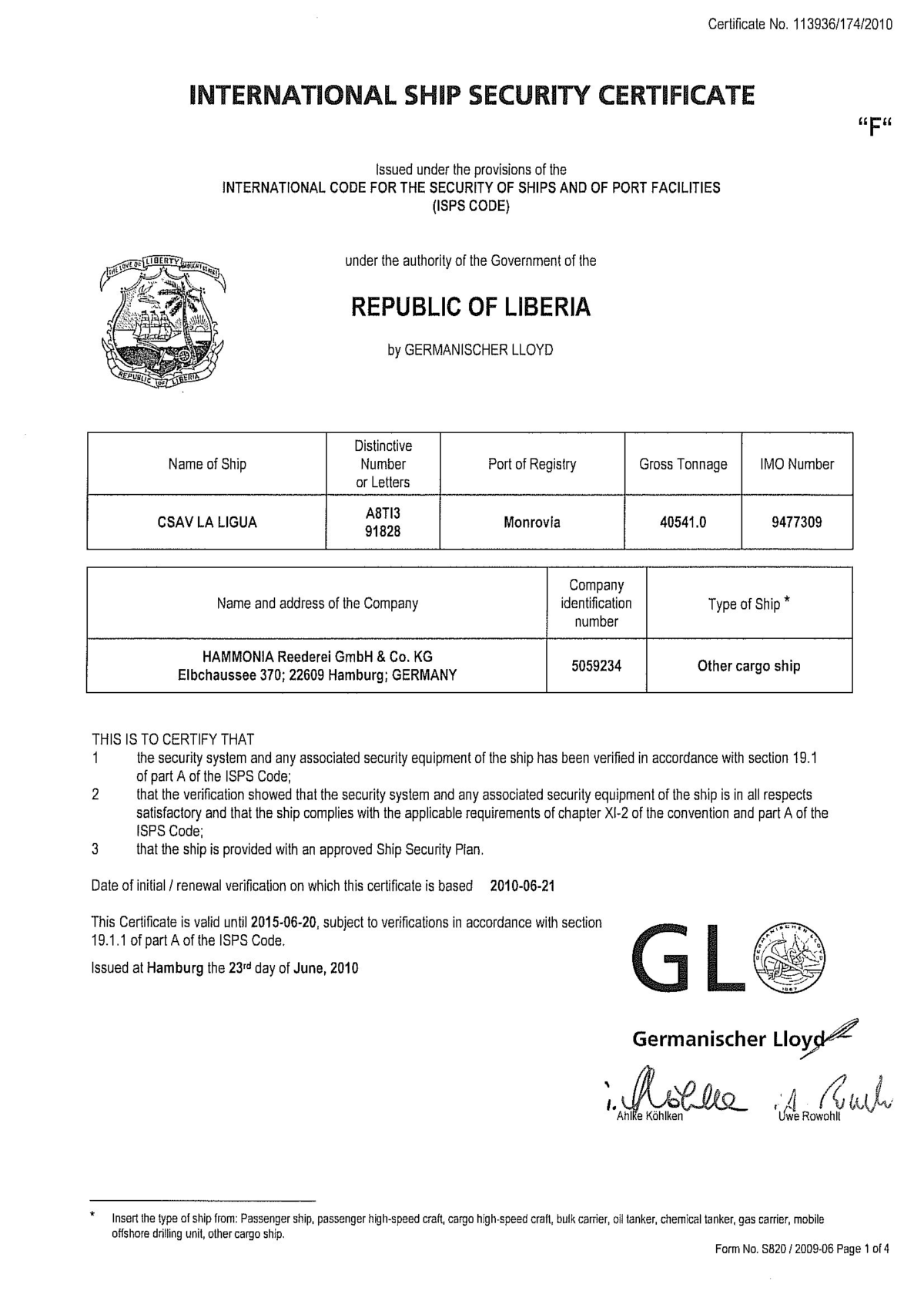 CERTIFICATES, SURVEYS AND INSPECTIONS | Knowledge Of Sea